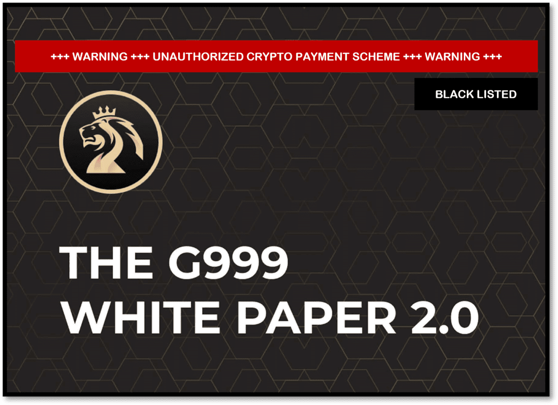 Black Rating: Urgent Warning Against Crypto Payment Processor G999 And ...
